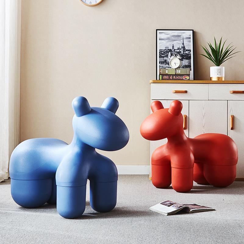 Nordic Cartoon Pony Chair Living Room Decoration Home Shoe Changing ...