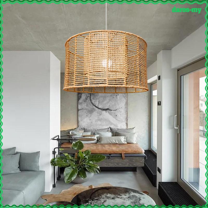 [DarosMY] Rattan Lampshade Weaved Light Fixture Boho Rustic Retro ...