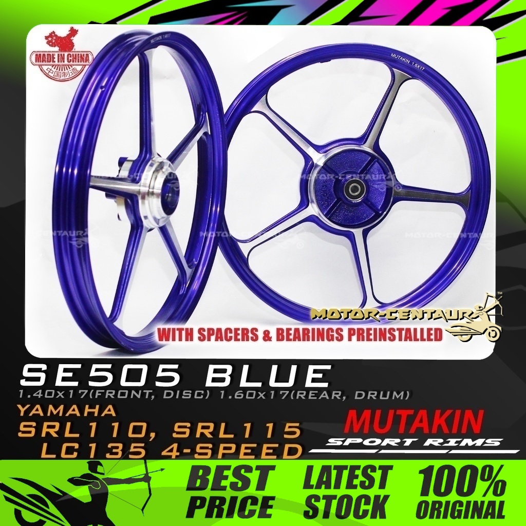 RIM MUTAKIN SPORT RIMS W/BEARINGS SE505 1.40X17 (F) 1.60X17(R) FOR ...