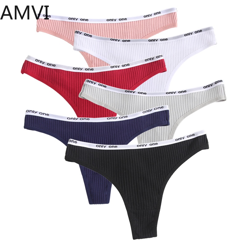 AMVI Panty Plus Size for Women Cotton Lace Fashion G-string Letter Thong Panties Sexy Low Waist ...