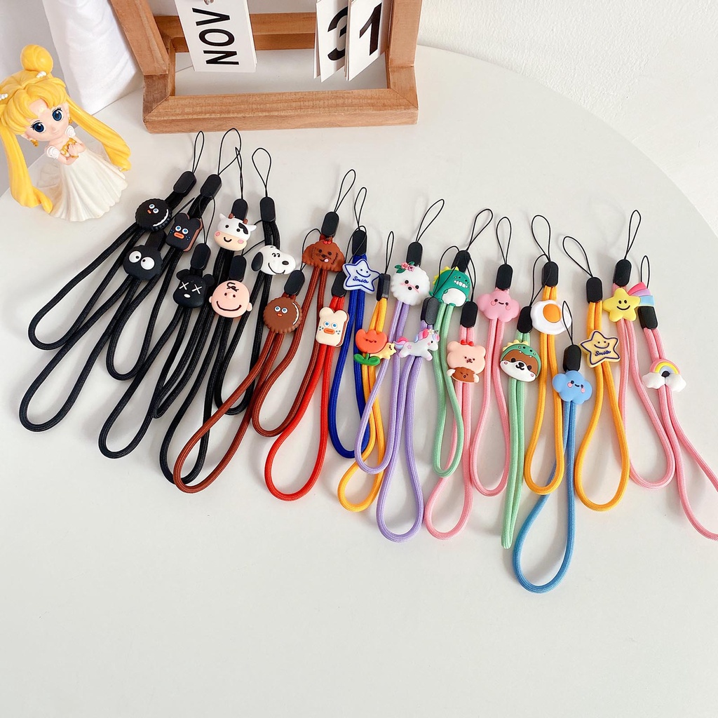Cartoon Design Cute Nylon Lanyard Wrist Strap Pine Rope Mobile Phone ...