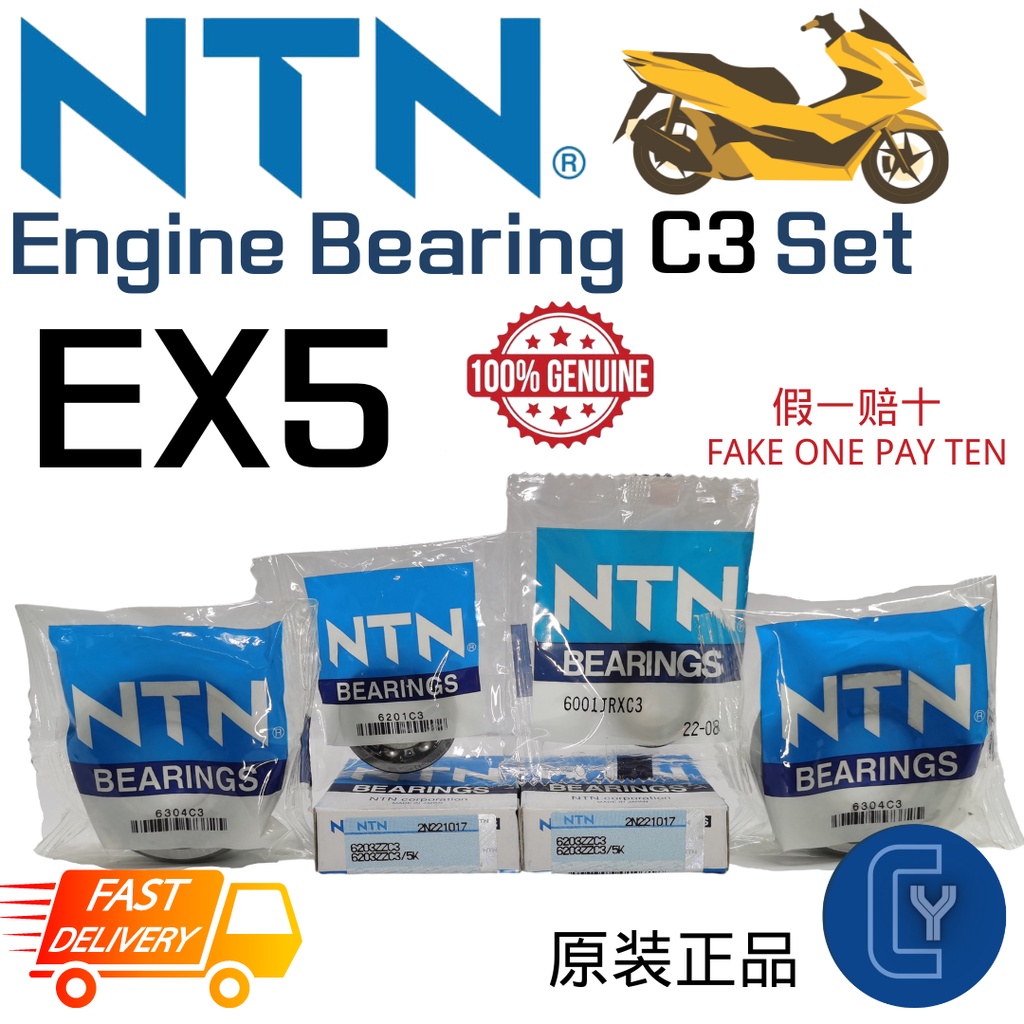 HONDA EX5 Engine Bearing Set C3 NTN HONDA EX5 Dream / Wave 100 High Power 100% Genuine NTN ...