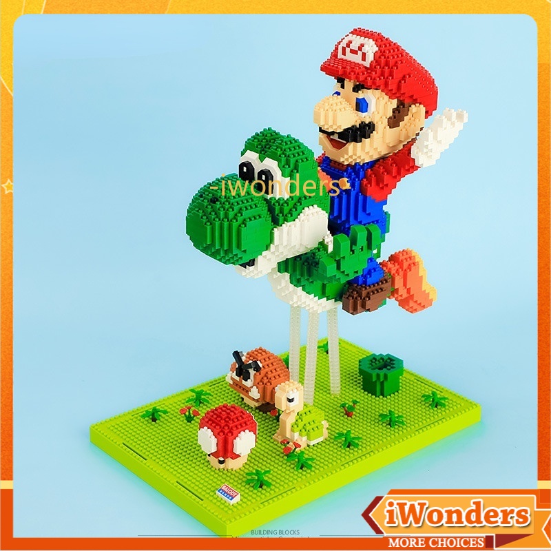 Nano Blocks Super Mario Luigi Bowser Building Blocks Yoshi Peach ...