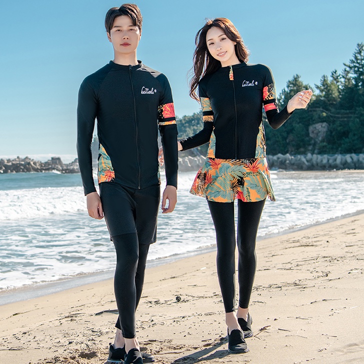 Couple Rash Guards Diving Swimwear Men's Three-Piece Set Women Five ...