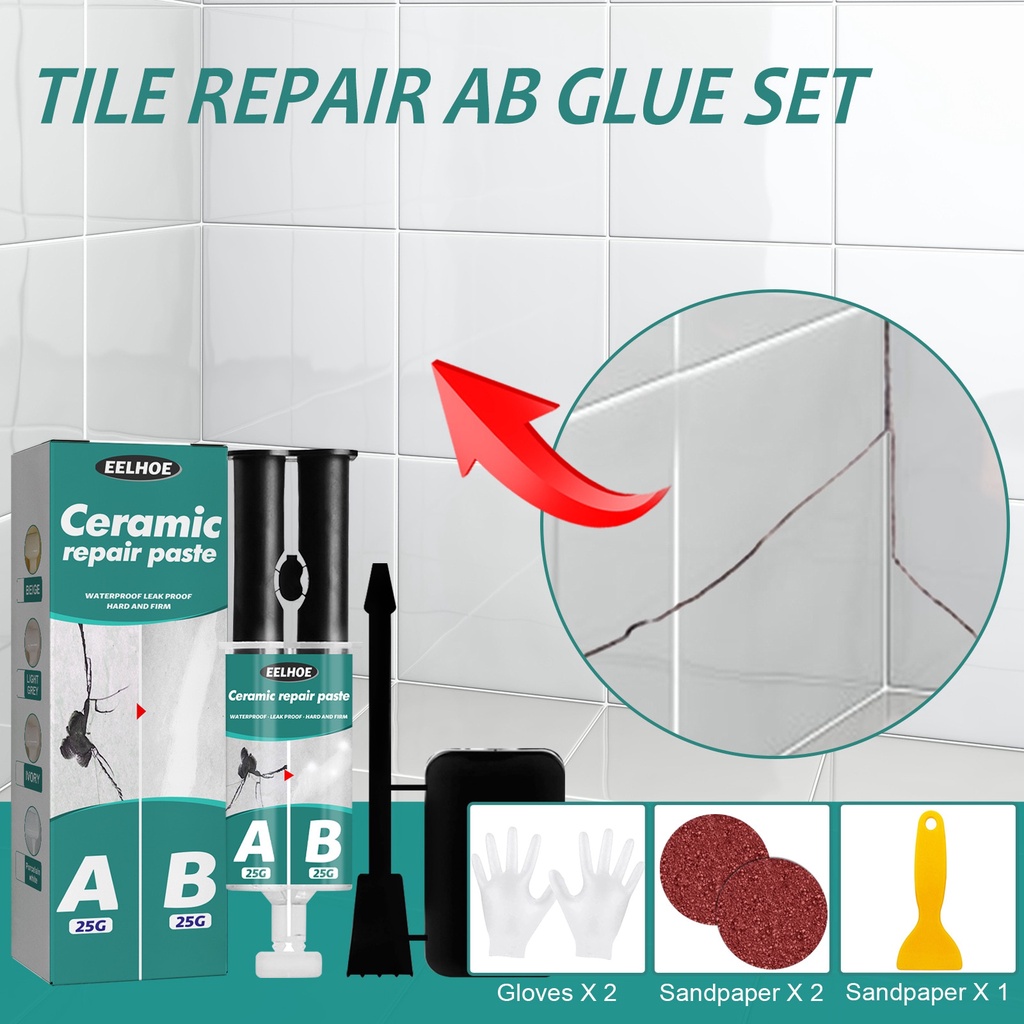 Tile Repair AB Glue Set Ceramic Crack Repairing Agent Adhesive Set ...