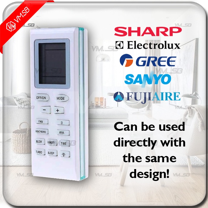 SHARP SANYO GREE FUJIAIRE ELECTROLUX UNIVERSAL REMOTE CONTROL ...