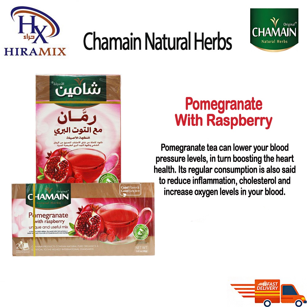 Chamain Natural Herbs | Green Tea Pomegranate Hibiscus Rose Ginger ...