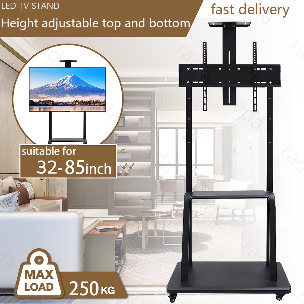 32-85 Inch TV Stand Floor Stand Movable TV Rack Stand with Wheels ...