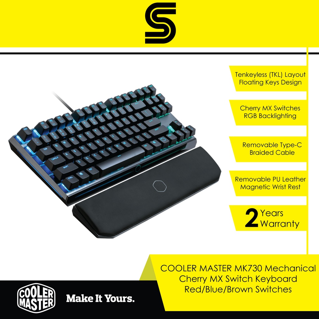 COOLER MASTER MK730 Mechanical Cherry MX Switch Keyboard - Red/Blue ...