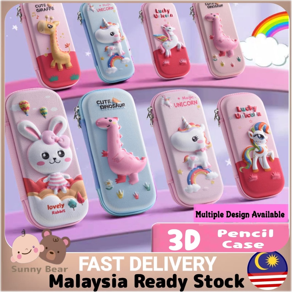 Bekas Pensel Budak Sekolah 3D Pencil Box 3D Cartoon Pencil Case School ...