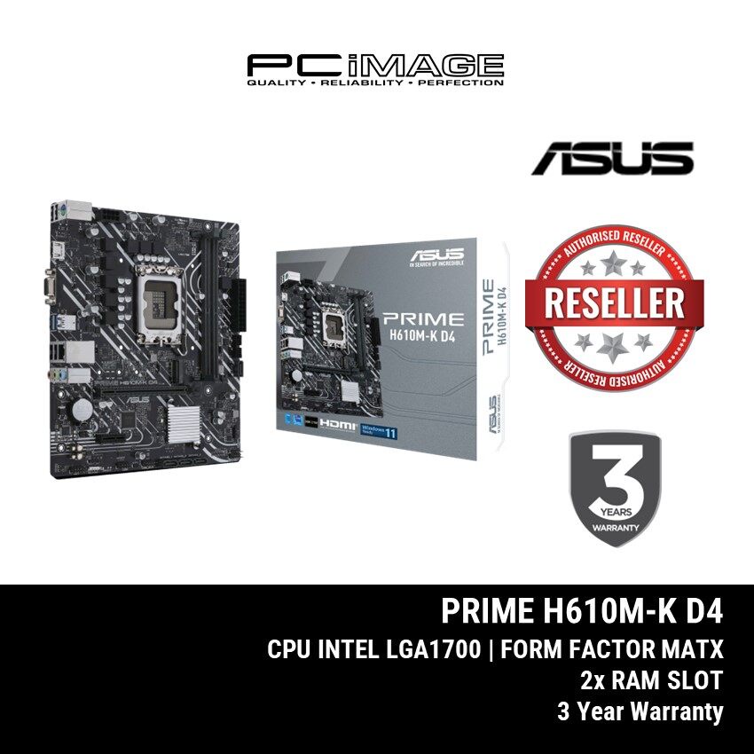 ASUS PRIME H610M-K D4 Intel® H610 (LGA 1700) mic-ATX motherboard | Shopee Malaysia