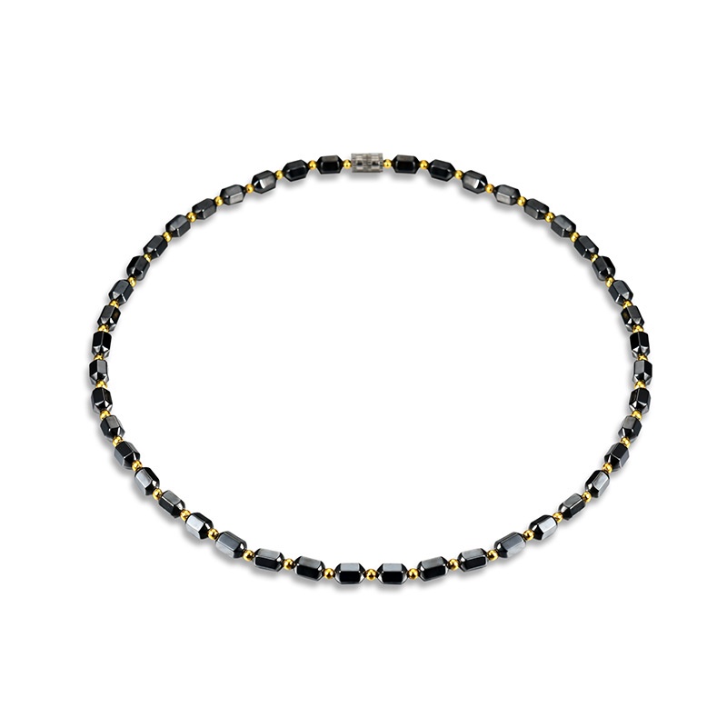 Terahertz Magnetic Stone Energy Collar Necklace 18K Gold Plated Beads ...