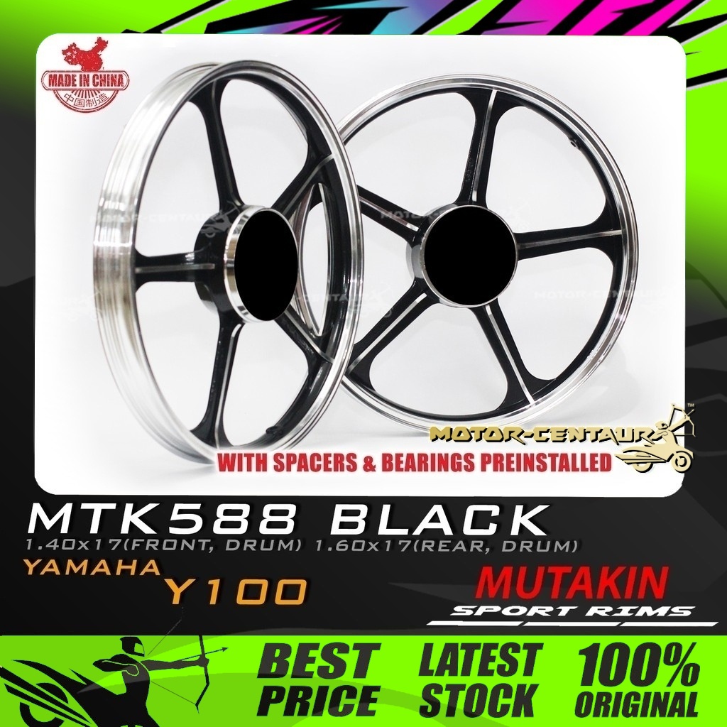 RIM MOTOSIKAL MUTAKIN SPORT RIMS W/BEARINGS 5L (MTK588) 1.40X17 (F) 1 ...