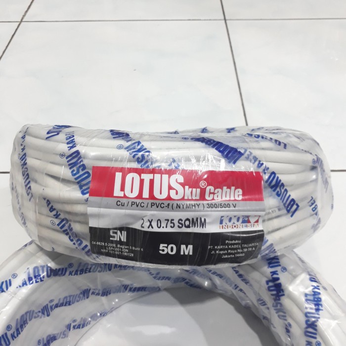 PUTIH HITAM 1 Roll NYMHY Power Cable 2x0.75 2x0.75 (Absorbent) Lotus ...