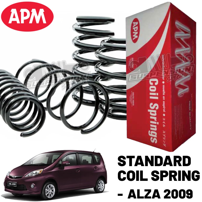 PERODUA ALZA (2009) APM STANDARD COIL SPRING 1 SET 4 PCS FRONT & REAR ...
