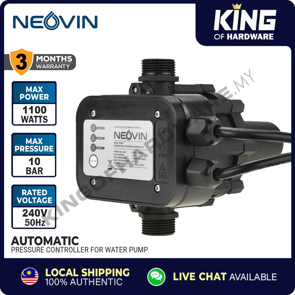 Neovin 1100W (1.5HP) Water Pump Pressure Controller | Automatic Pump ...