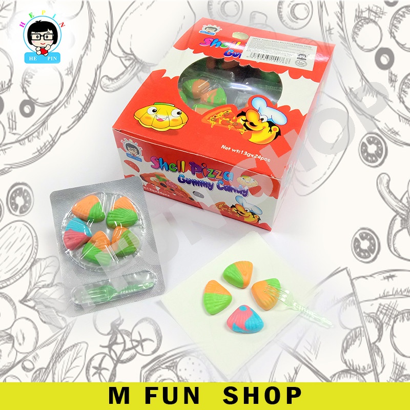 *Ready Stock* Hepin 24Pcs Gummy Shell Pizza Gummy Candy Mixed Fruits ...