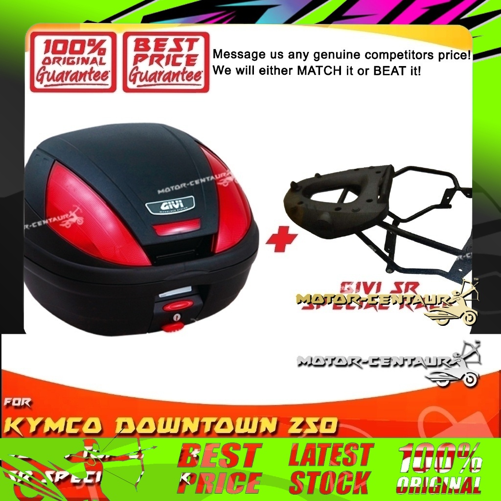 SET KOMBO KOTAK/BOX GIVI E370 E370N TOP CASE + KYMCO DOWNTOWN 250 SRV SPECIAL RACK | Shopee Malaysia