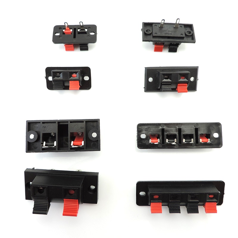 2pcs 2P 4P Positions Connector Terminal Push In Jack Spring Load Audio ...