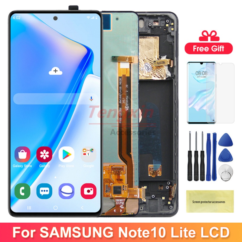 6.7 ''Super AMOLED nota 10 Lite Lcd, untuk Samsung Galaxy Note 10 Lite ...