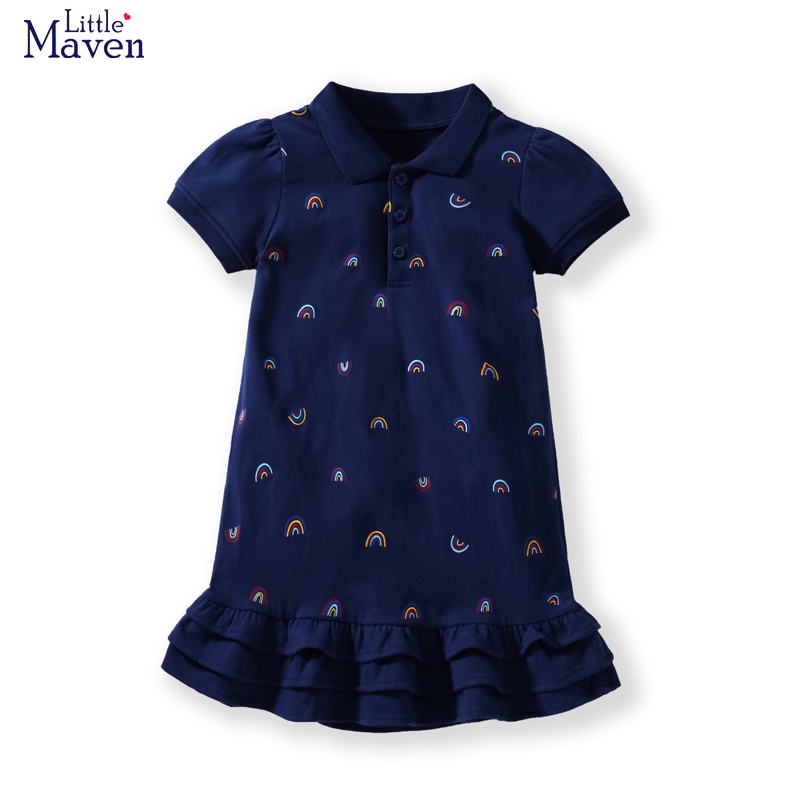 Little Maven Dress for Young Girls Children's Clothing Summer Cotton ...