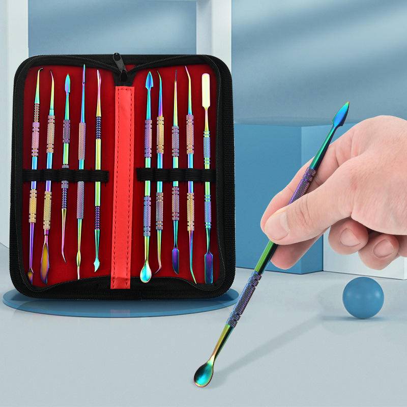 10PCS Dental Tools Set Stainless Steel Wax Clay Sculpting Tools Double Ended Wax Carving and Wax ...