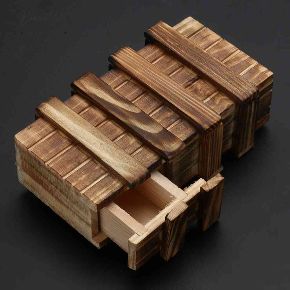 ready stock Magic Compartment Wooden Puzzle Box With Secret Drawer ...