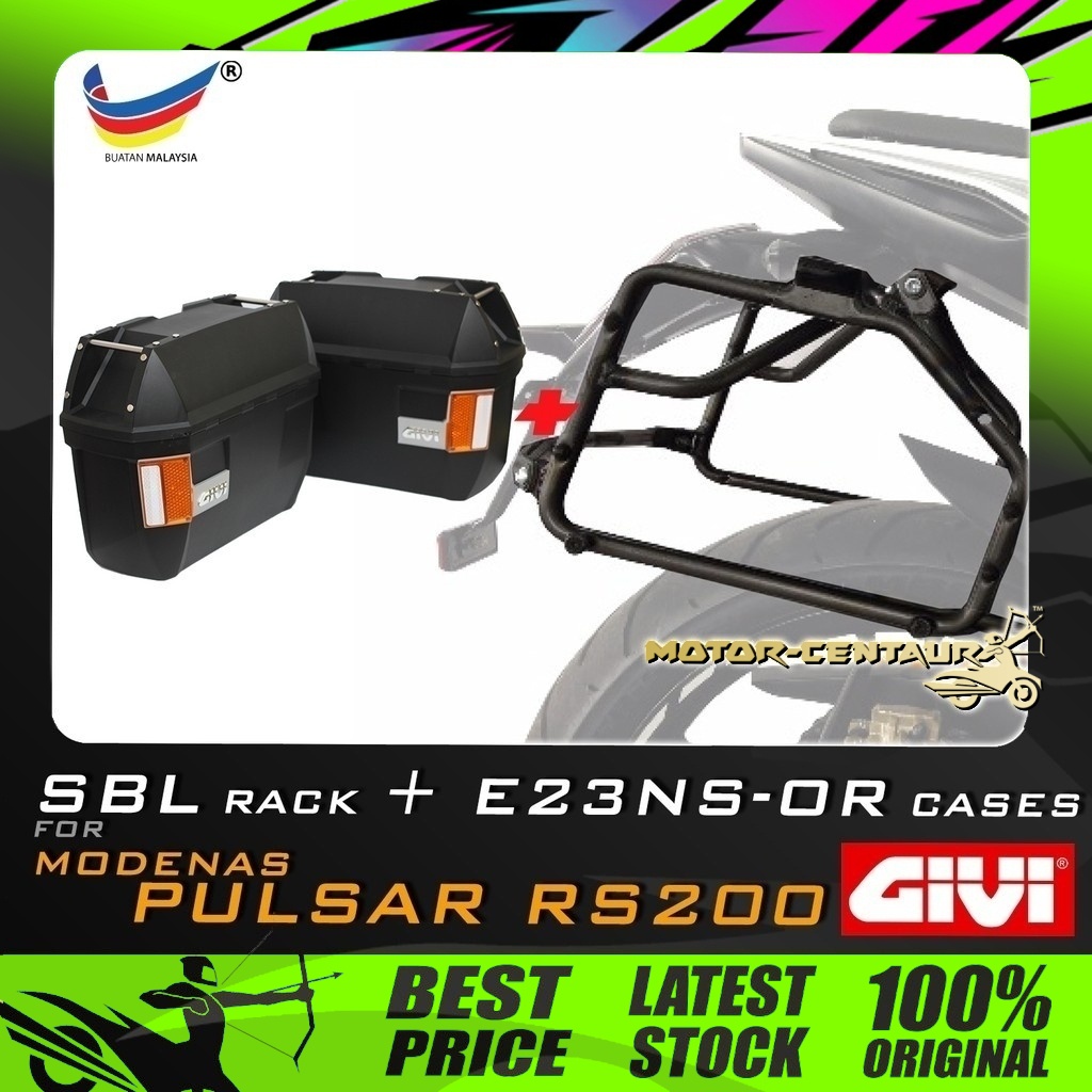 SET KOMBO KOTAK/BOX GIVI E23 E23N-S-OR SIDE CASES + MODENAS PULSAR ...