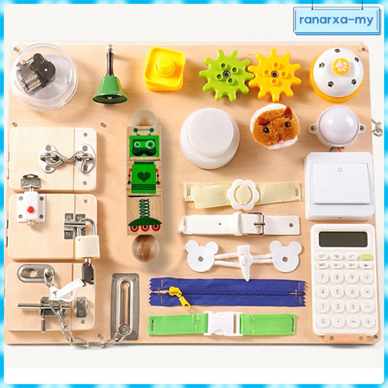 [RanarxaMY] Kids Busy Board DIY Accessories Rotating Blocks Learning ...