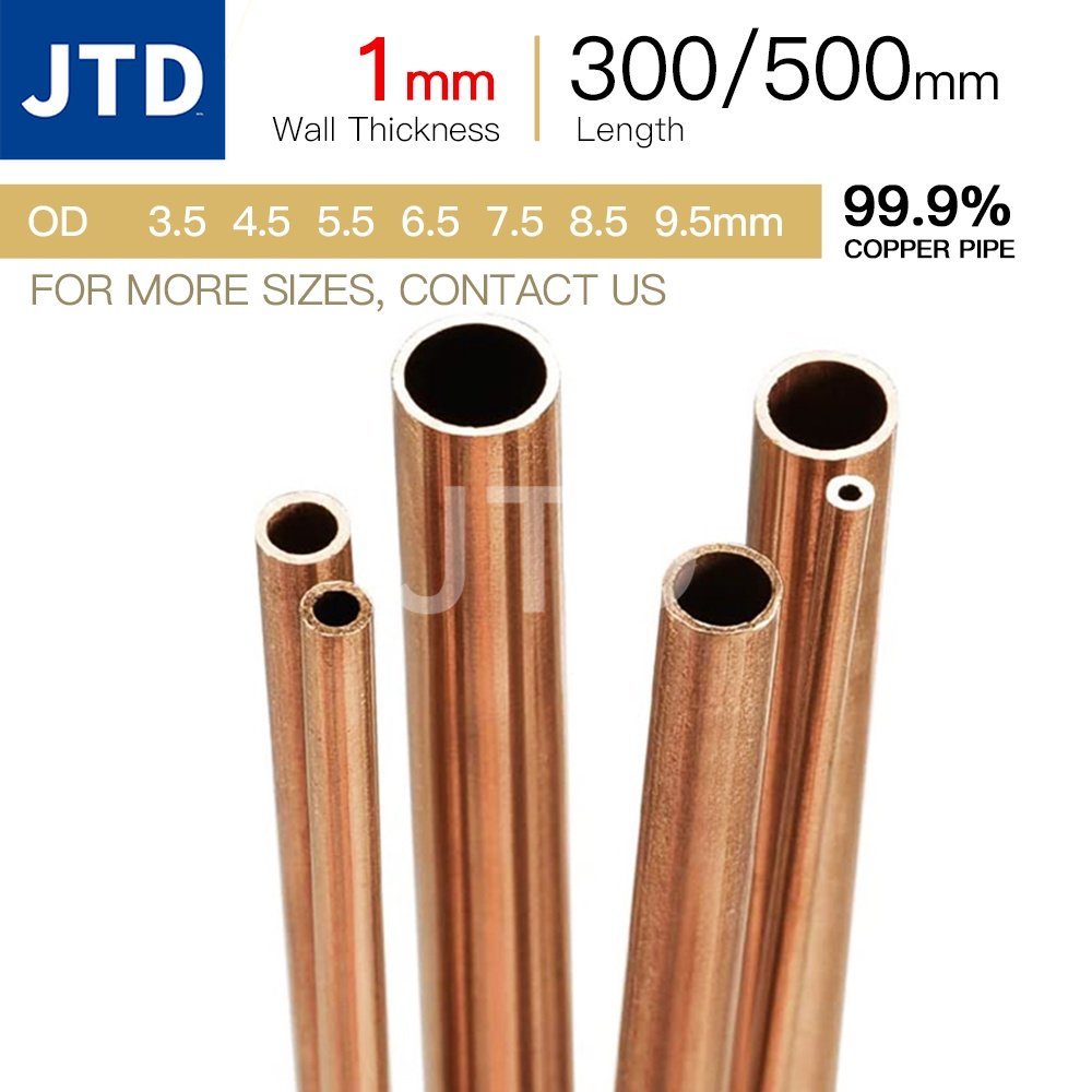 JTD copper pipe 1mm wall thickness 300 500mm length Ultrathin tubule ...