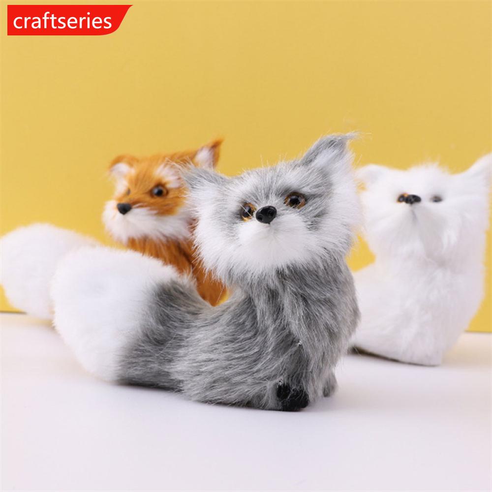 CRAFTSERIES Simulation Mini Fox Model Cute Imitation Fox Ornaments ...