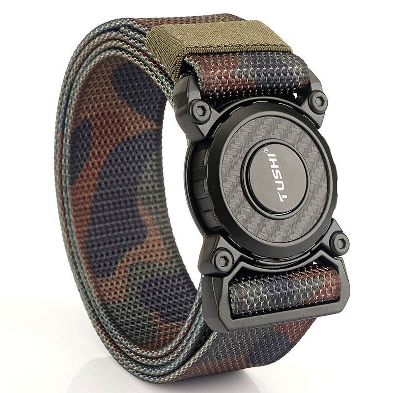 Men belt Rotary Metal Pluggable Buckle Belts For Men Nylon Belt ...