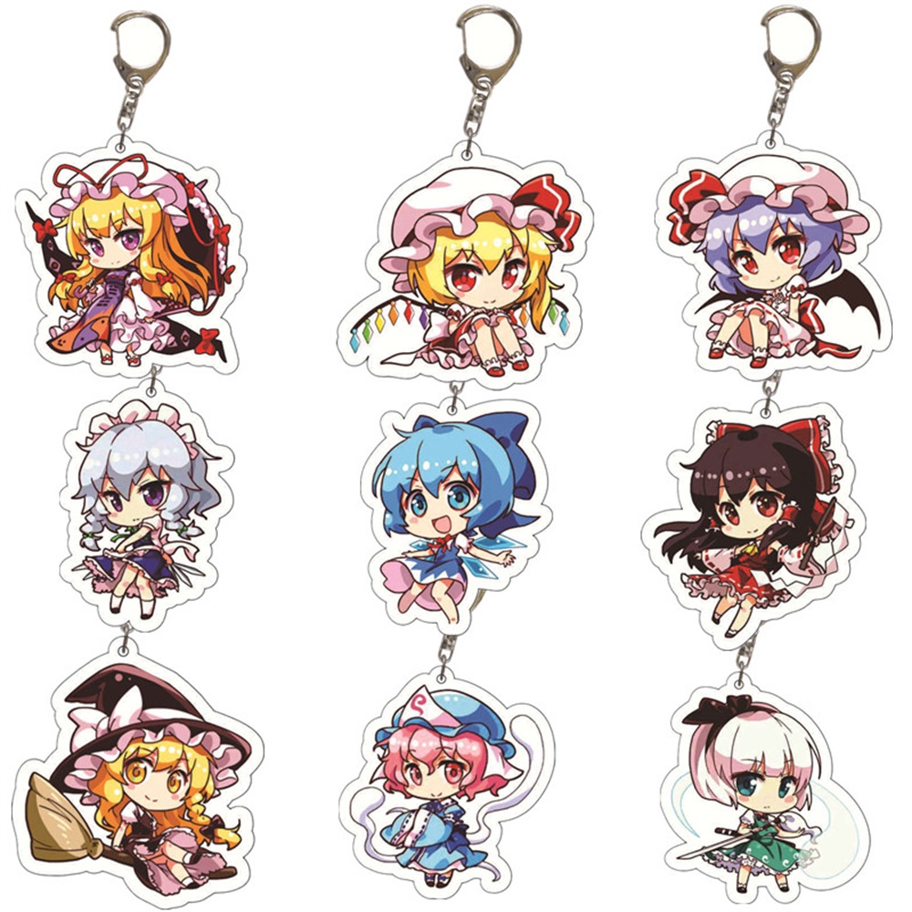 Anime Touhou Project Keychain Hakurei Reimu Kirisame Marisa Flandre ...
