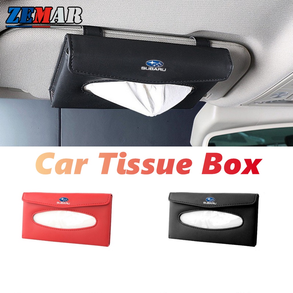 Subaru Car Sun Visor Tissue Box Car Tissue Leather Storage Box For ...
