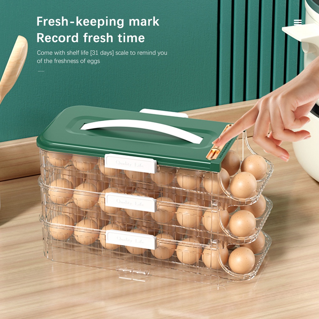HOMENHOME Food grade drawer type egg storage box for kitchen ...