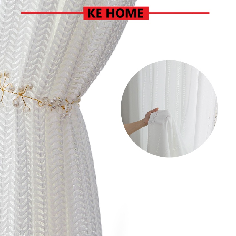 Door Curtain Lace Langsir Sliding Door Bone Yarn Embroidery Window ...
