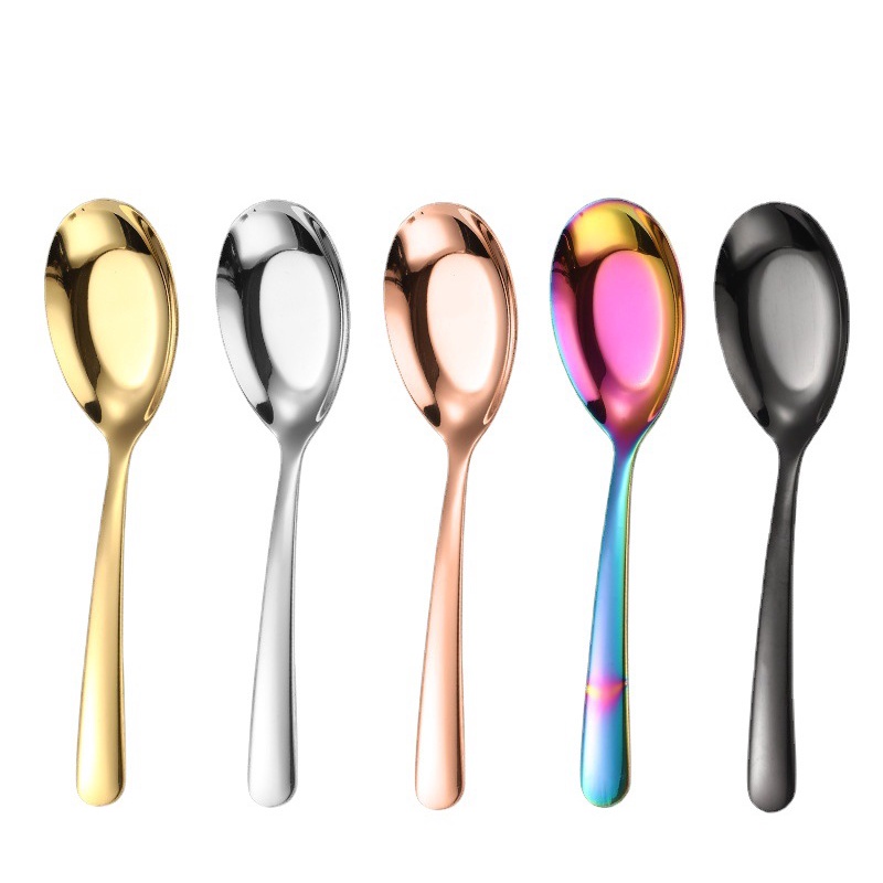Stainless Steel Soup Spoon Flat Bottom Deepening Spoon Hotel Tableware ...