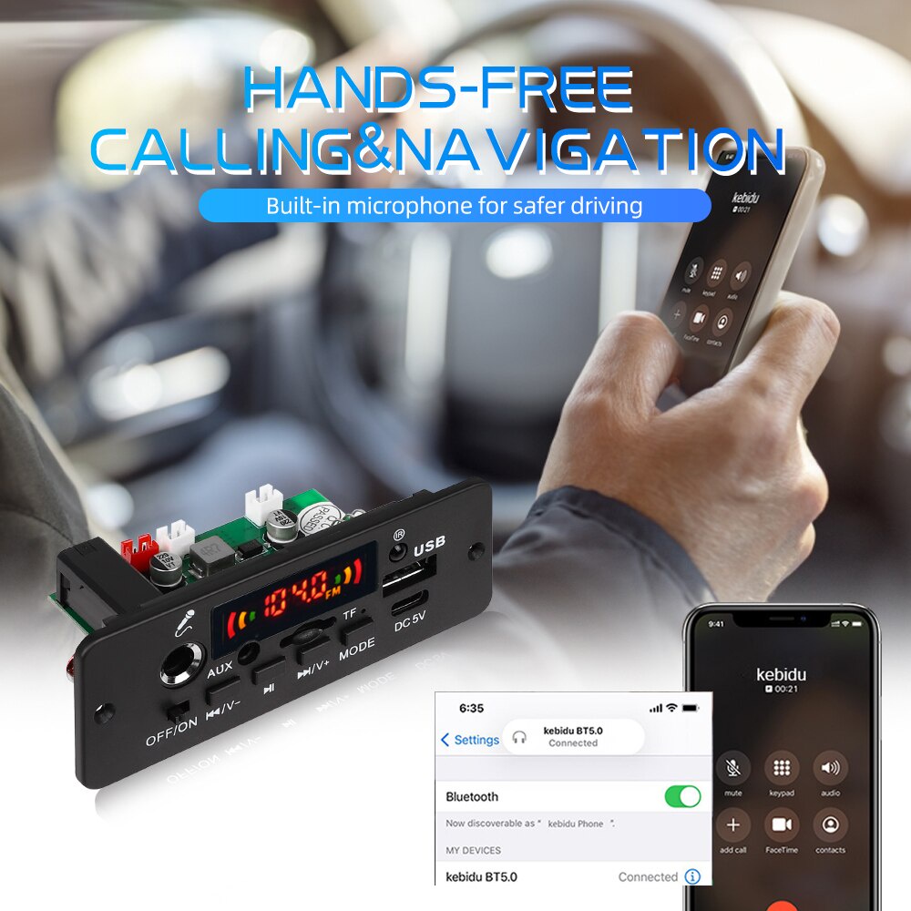 10W Amplifier Bluetooth MP3 Wireless Decoder Board 5W DC 5V Music ...
