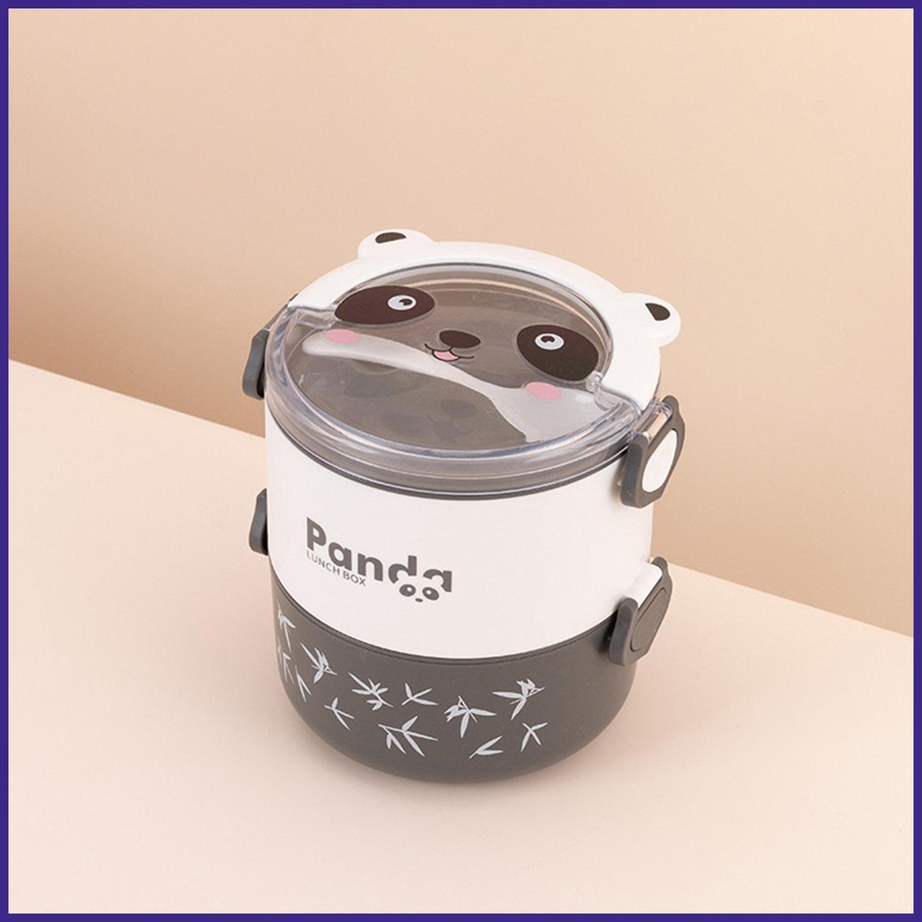 Stackable Cute Cartoon Panda Leak Proof Thermal Bento Box Portable ...