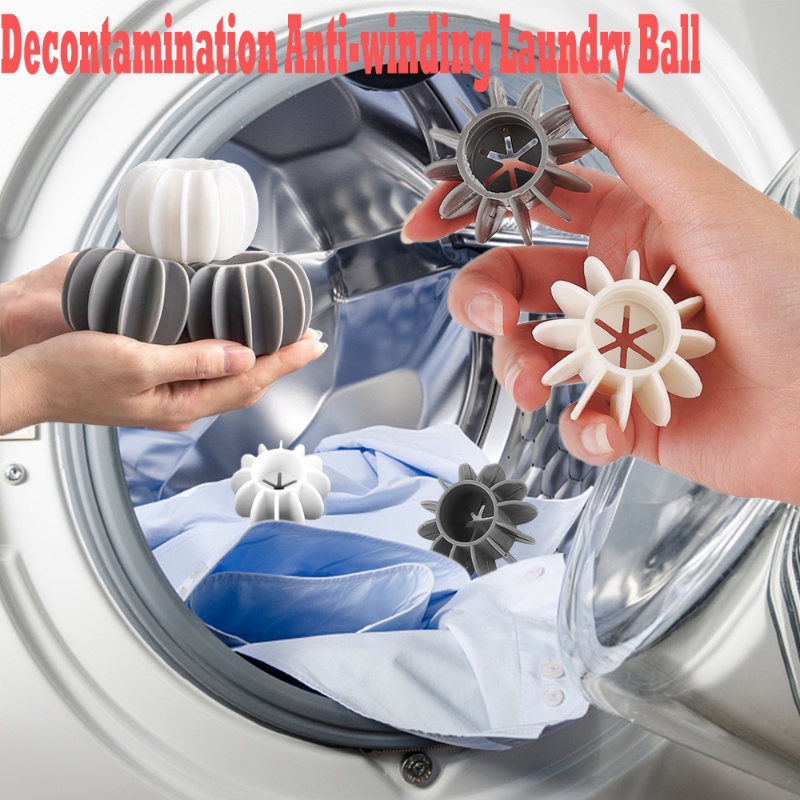 Home Silicone Reusable Decontamination Anti-tangle Laundry Balls / Soft ...