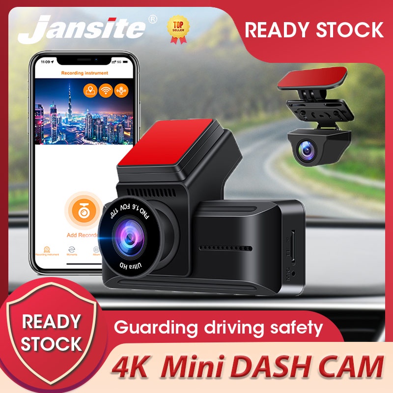 Jansite Car Recorder 4K Touch Screen Front and Rear Cameras with Built ...