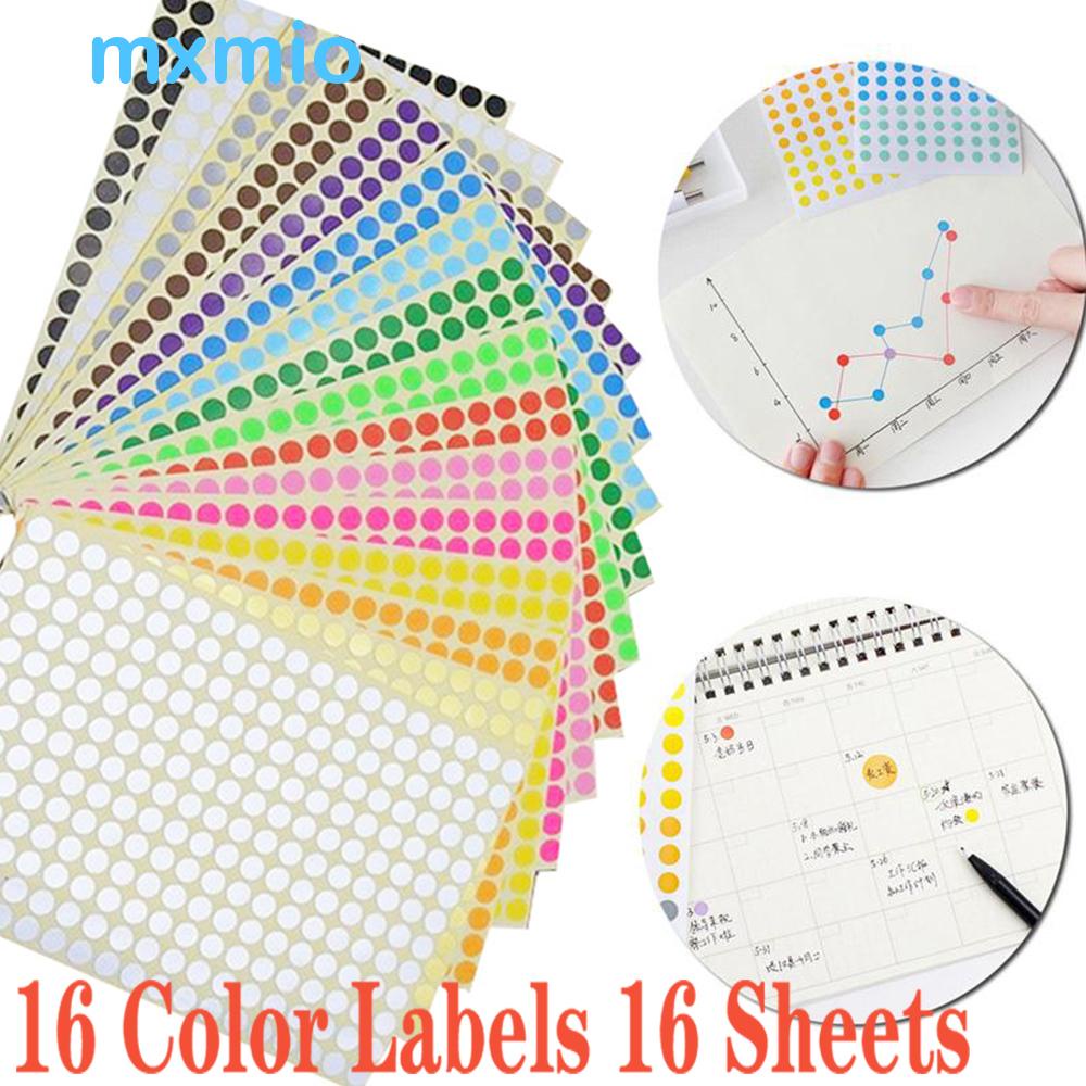 MXMIO 165 Pcs /Sheet Color Coding Labels Calendar Planner Circle ...