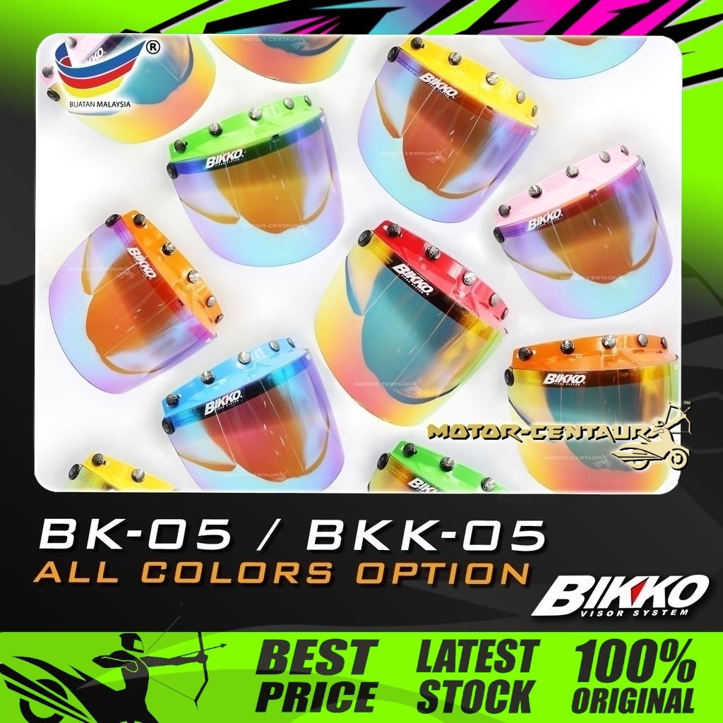 BIKKO BK-05 BKK-05 VISOR RAINBOW/BLUE/GOLD/CHROME/YELLOW/RED/SILVER ...