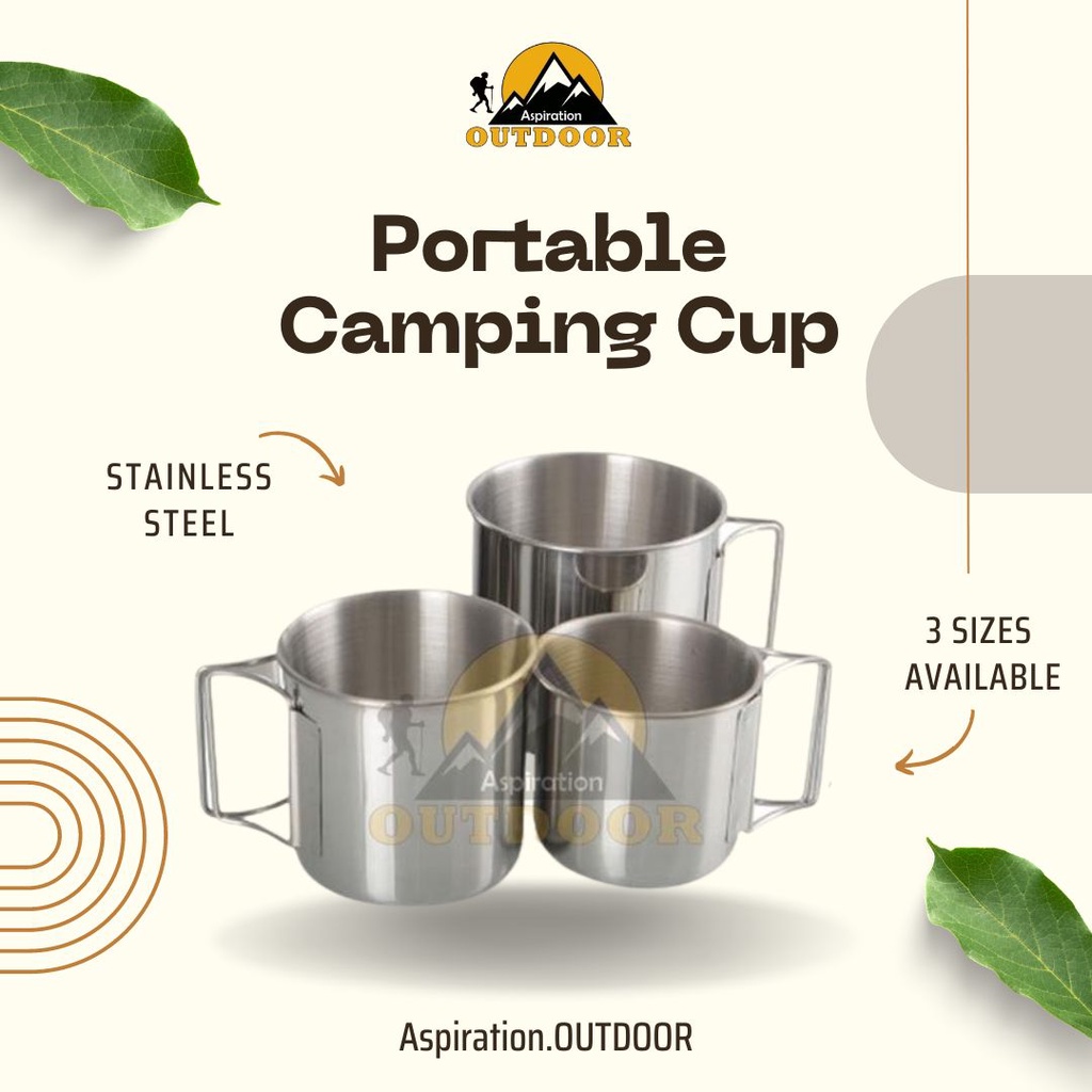 Cup Stainless Steel Camping Outdoor Cup Set Portable Mountaineering ...
