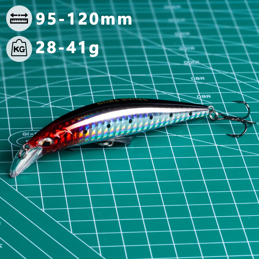 Heavy Sinking Minnow Fishing Lures, 120mm 45g Sea Bass Hard Lures ...