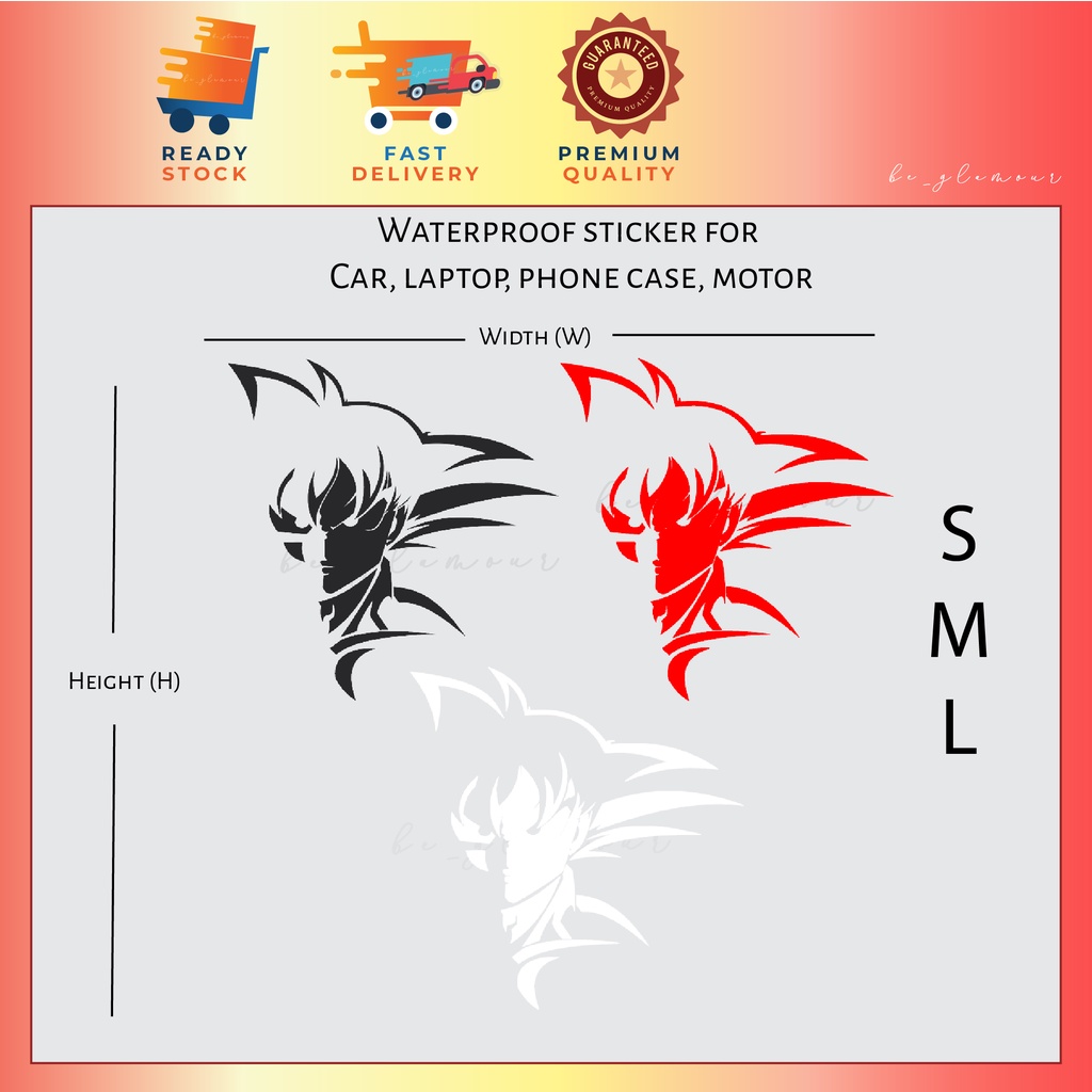 Dragon Ball Goku sticker reflective Z GT son goku super saiyan stiker ...