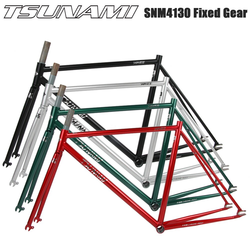 TSUNAMI Fixed Gear Bicycle Frameset SNM4130 700C x 52cm Chrome ...