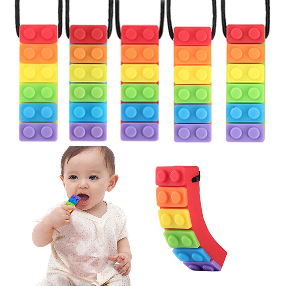 Sensory Chew Necklaces Chewable Teether for Boys and Girls Silicone ...