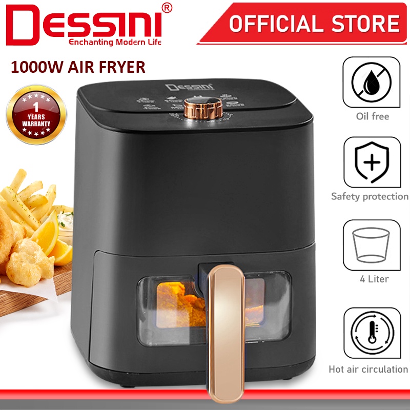 DESSINI ITALY AF-45 Electric Oven Convection Air Fryer Toaster Timer ...
