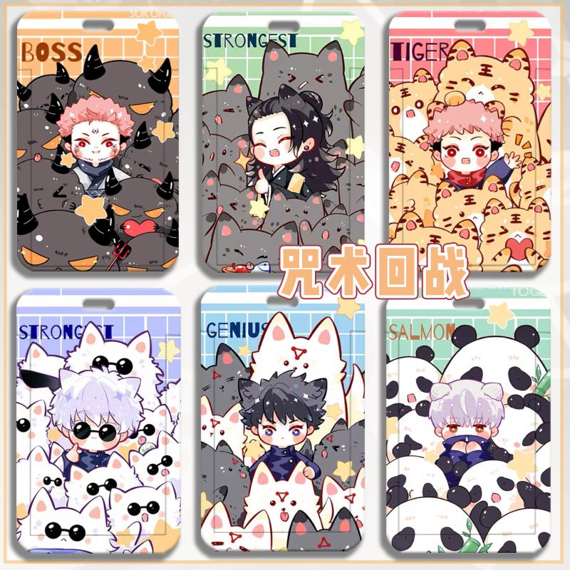 【4】Anime Jujutsu Kaisen Q Version Gojo Satoru ID Card Holder Short ...